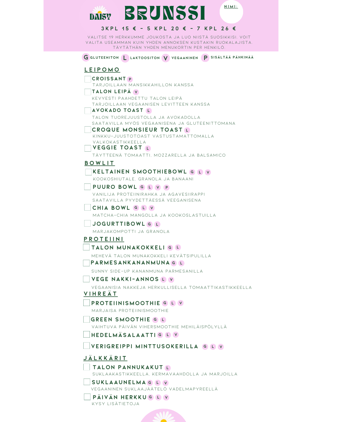Brunssi Tampere | Ravintola Daisy